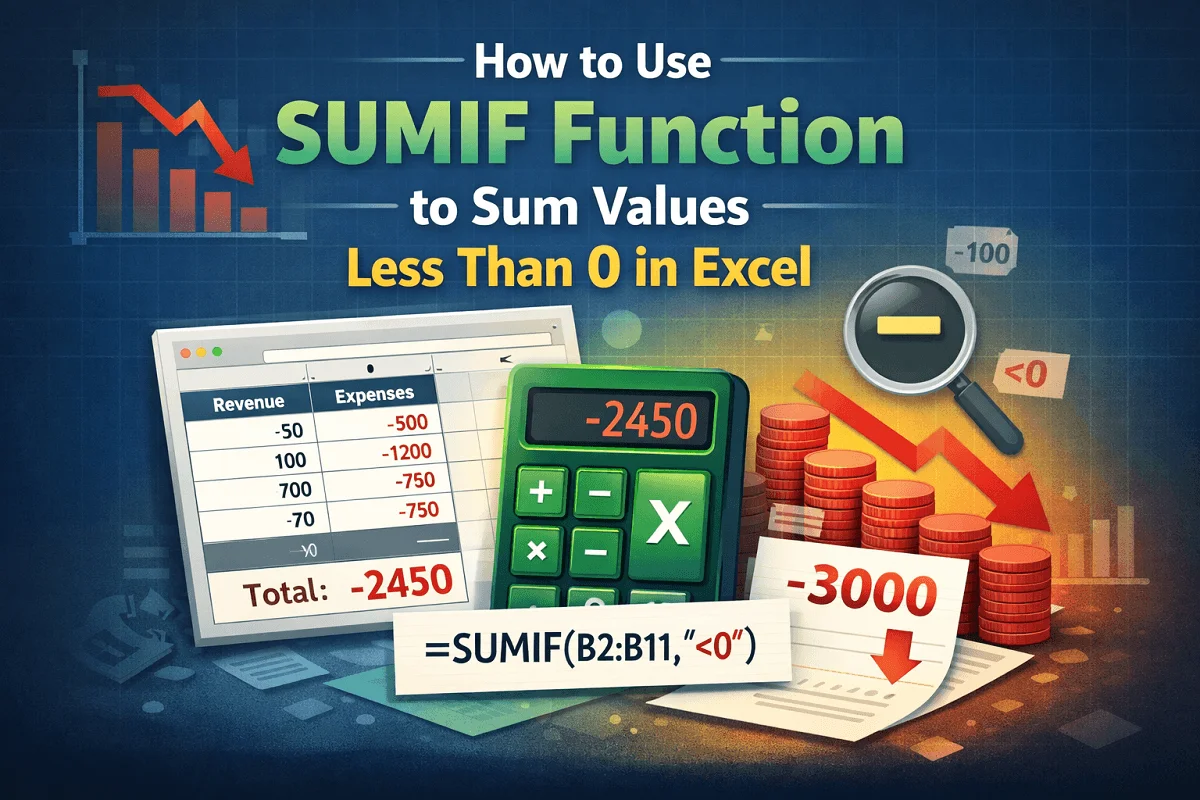 How to Use SUMIF Function to Sum Values Less Than 0 in Excel - Excel ...