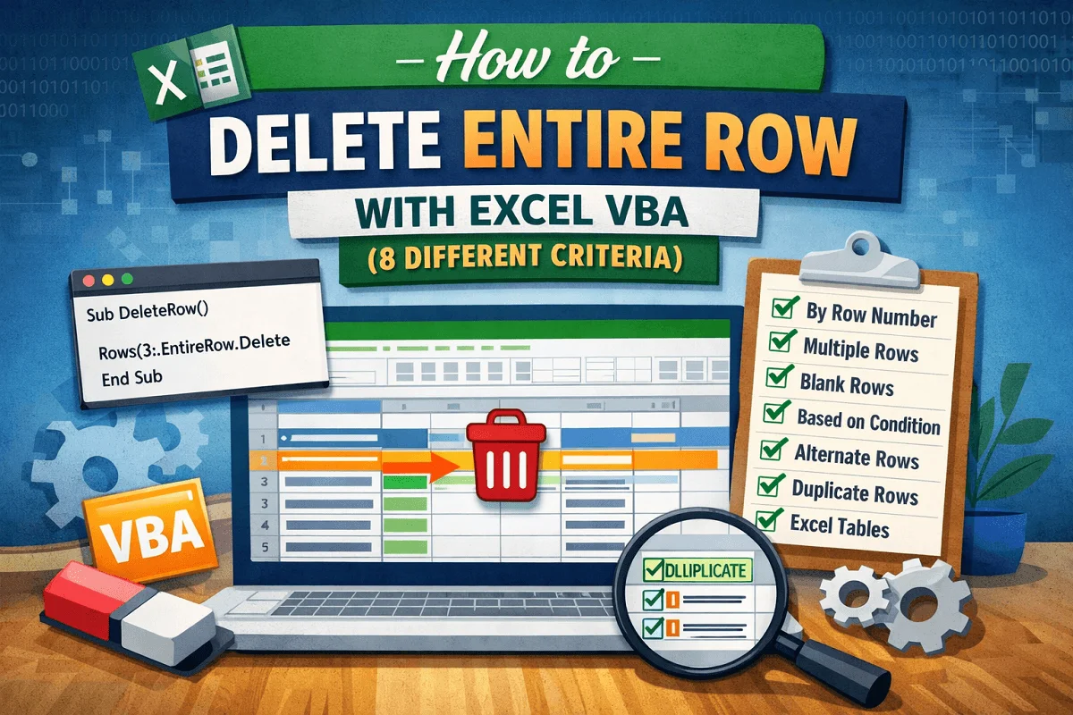 How to Delete Entire Row with Excel VBA (8 Different Criteria) - Excel ...