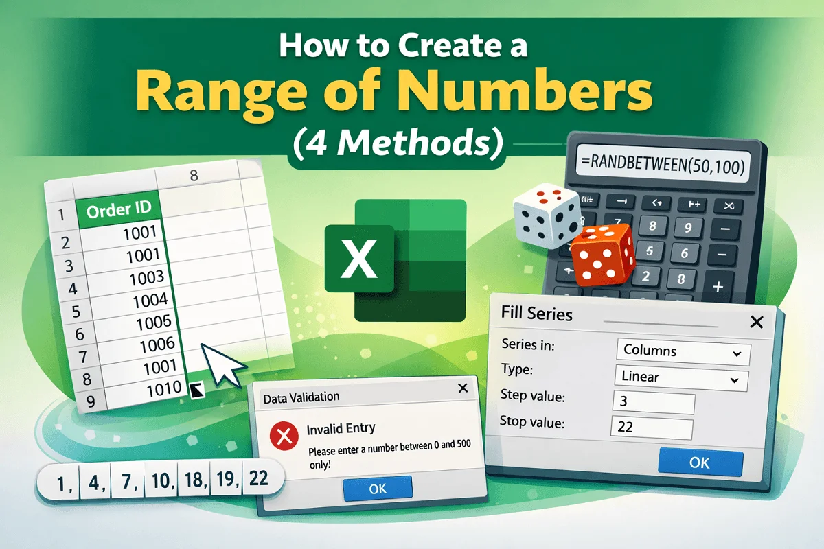 How to Create a Range of Numbers in Excel (4 Methods) - Excel Insider