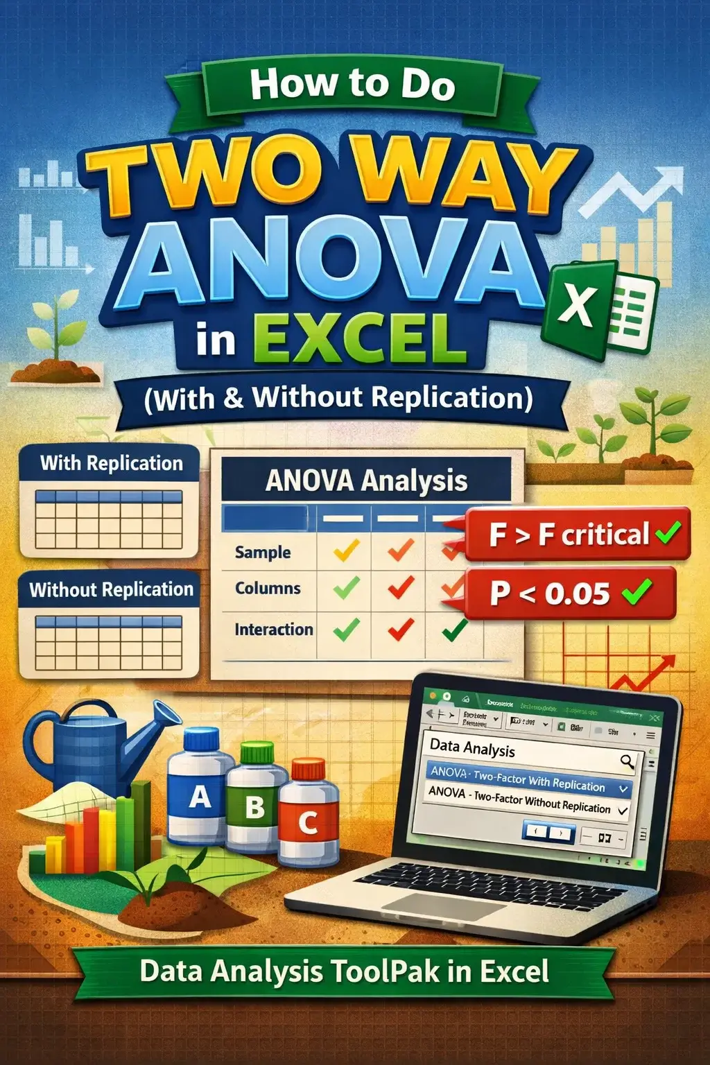 How to Do Two Way ANOVA in Excel (With & Without Replication) - Excel ...