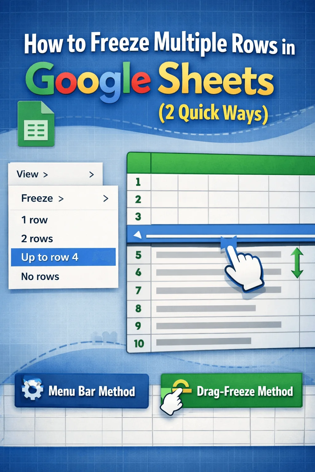 How to Freeze Multiple Rows in Google Sheets (2 Quick Ways) - Excel Insider