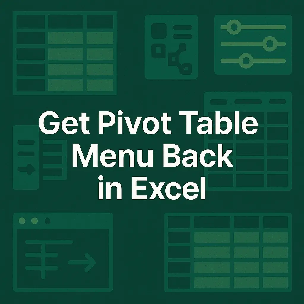 How to Get Pivot Table Menu Back in Excel (3 Simple Ways) - Excel Insider
