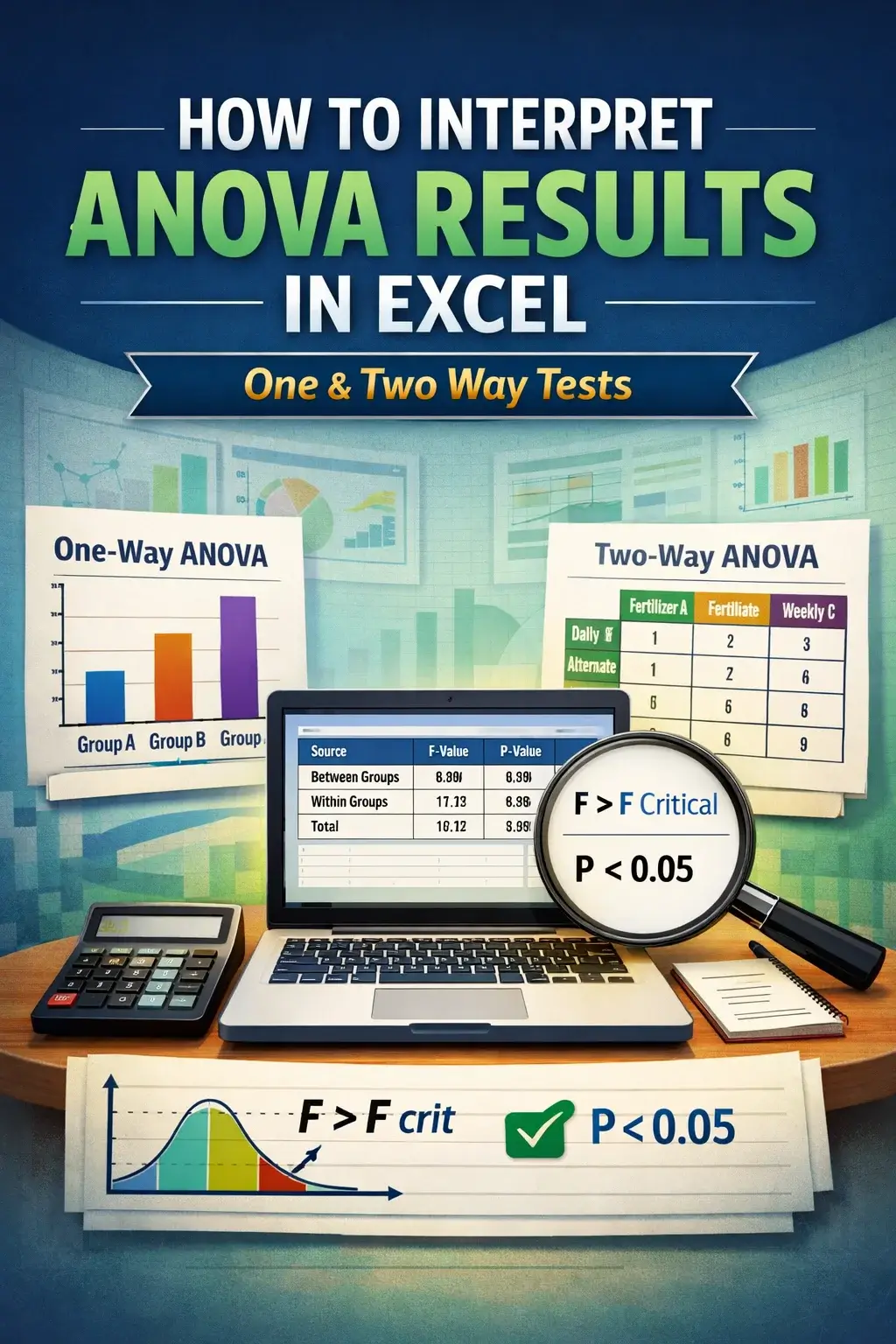 How to Interpret ANOVA Results in Excel (One & Two Way Tests) - Excel ...