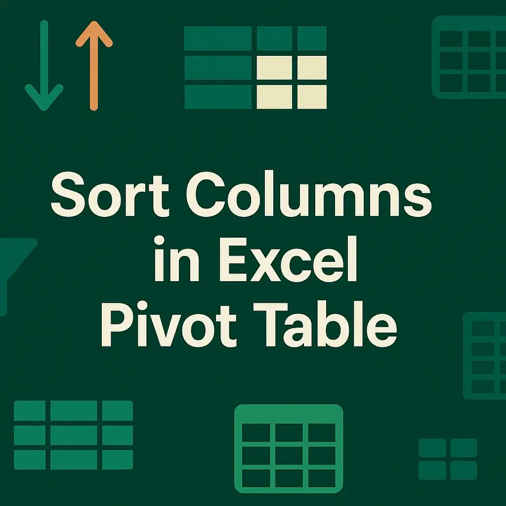 How to Sort Columns in a Pivot Table (5 Simple Methods) - Excel Insider