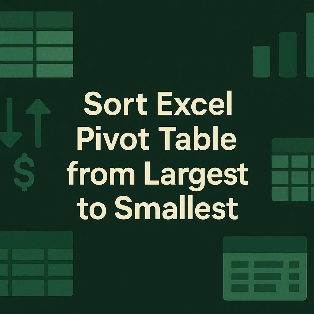 How to Sort Excel Pivot Table from Largest to Smallest - Excel Insider