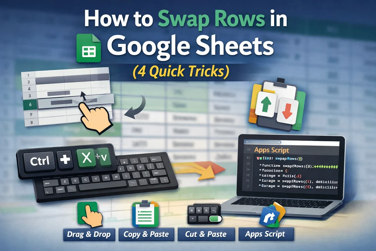 How to Swap Rows in Google Sheets (4 Quick Tricks) - Excel Insider