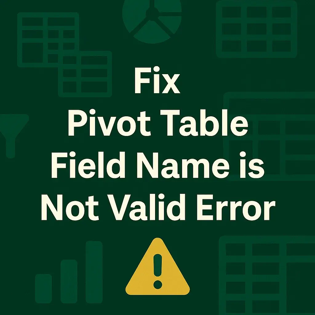 How to Fix Pivot Table Field Name Is Not Valid Error - Excel Insider