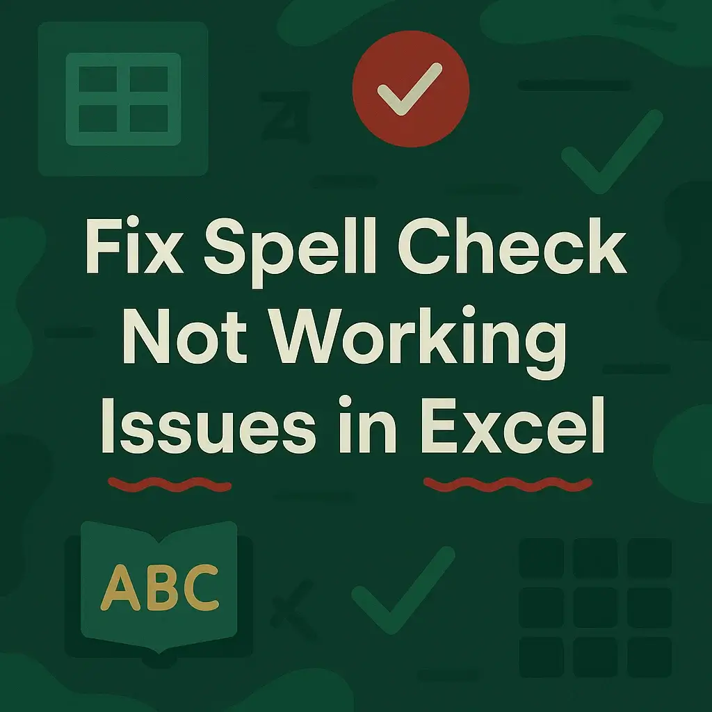 How to Fix Spell Check Not Working Issues in Excel - Excel Insider