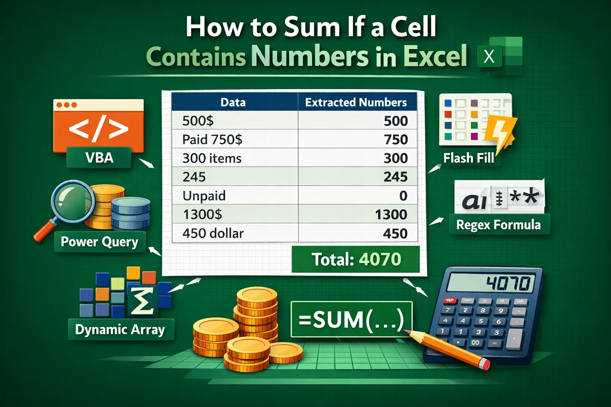 How to Sum If a Cell Contains Numbers in Excel - Excel Insider