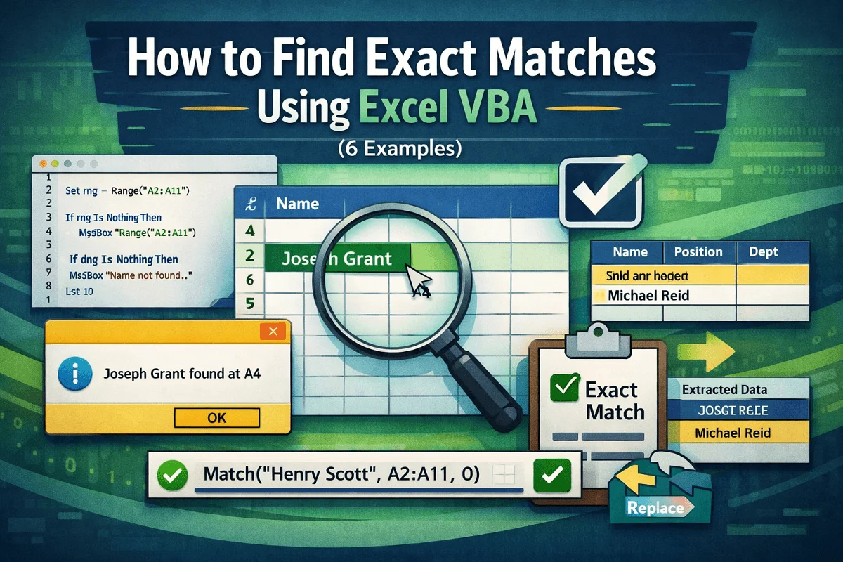 How to Find Exact Matches Using Excel VBA (6 Examples) - Excel Insider