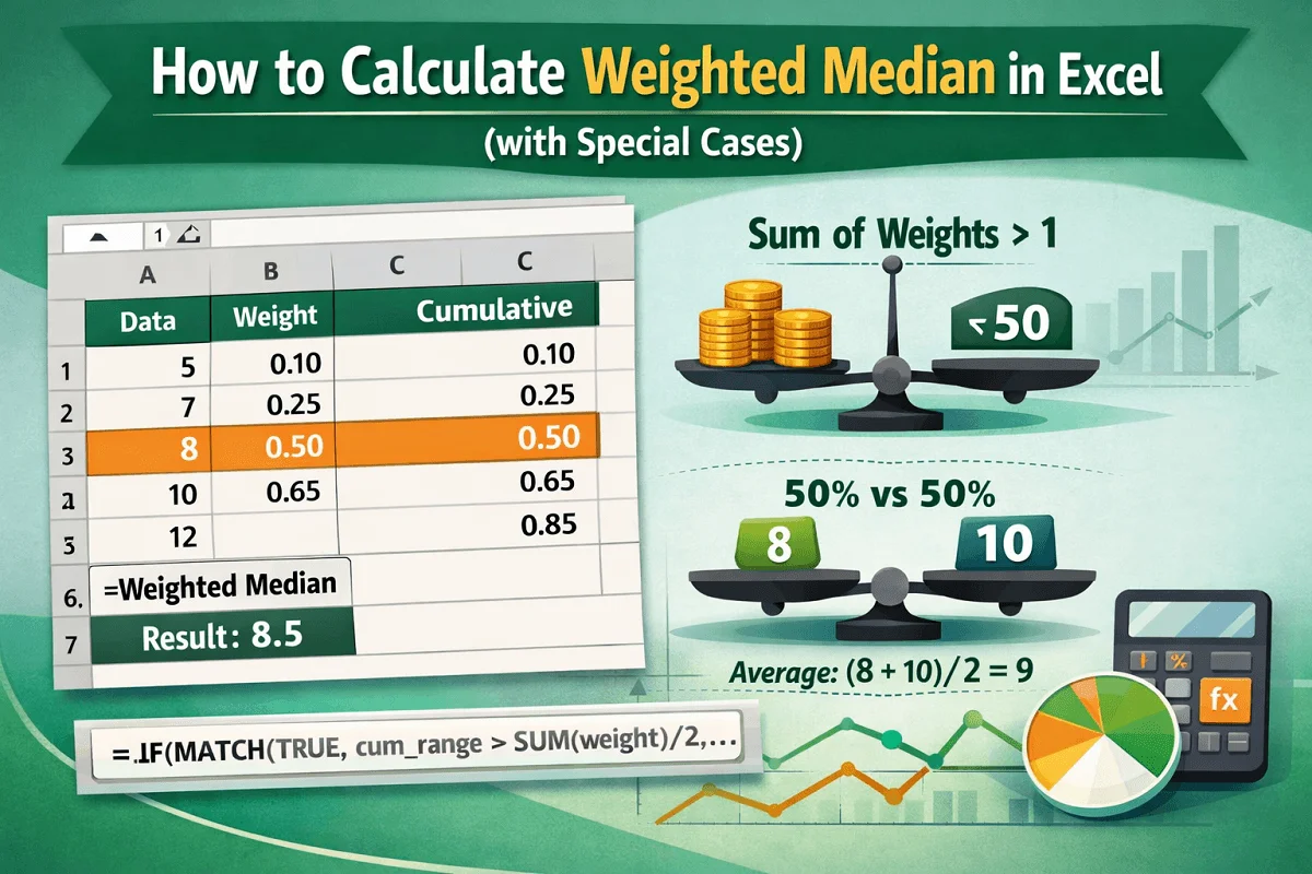 How to Calculate Weighted Median in Excel (with Special Cases) - Excel ...