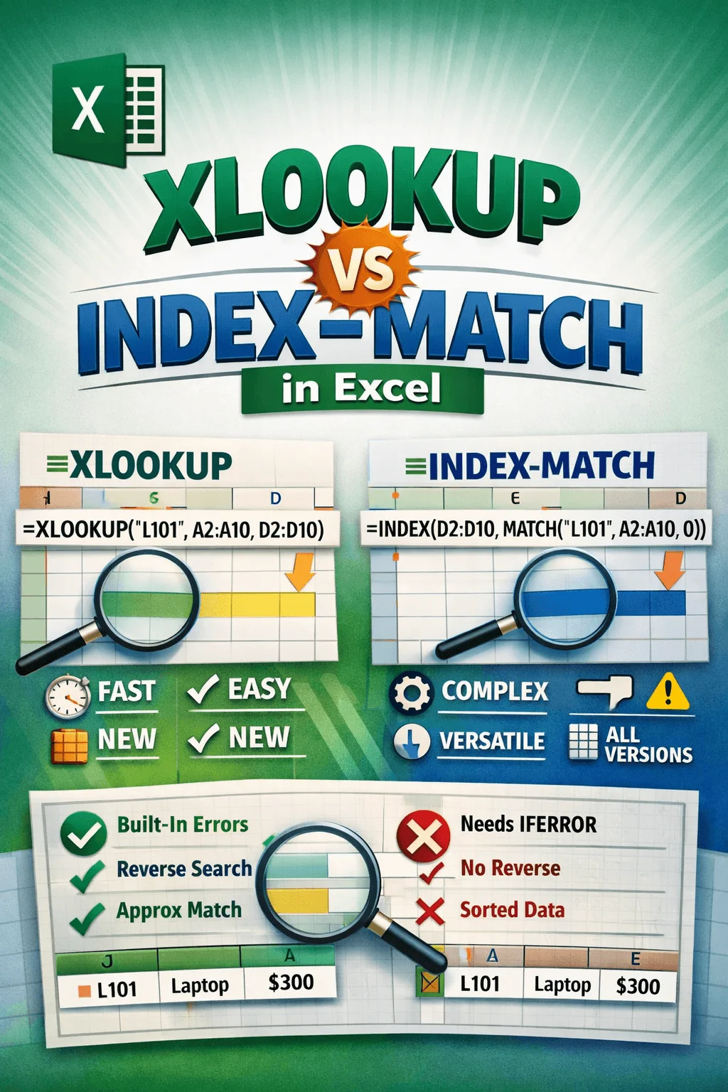 XLOOKUP vs INDEX-MATCH Formula in Excel (with Examples) - Excel Insider