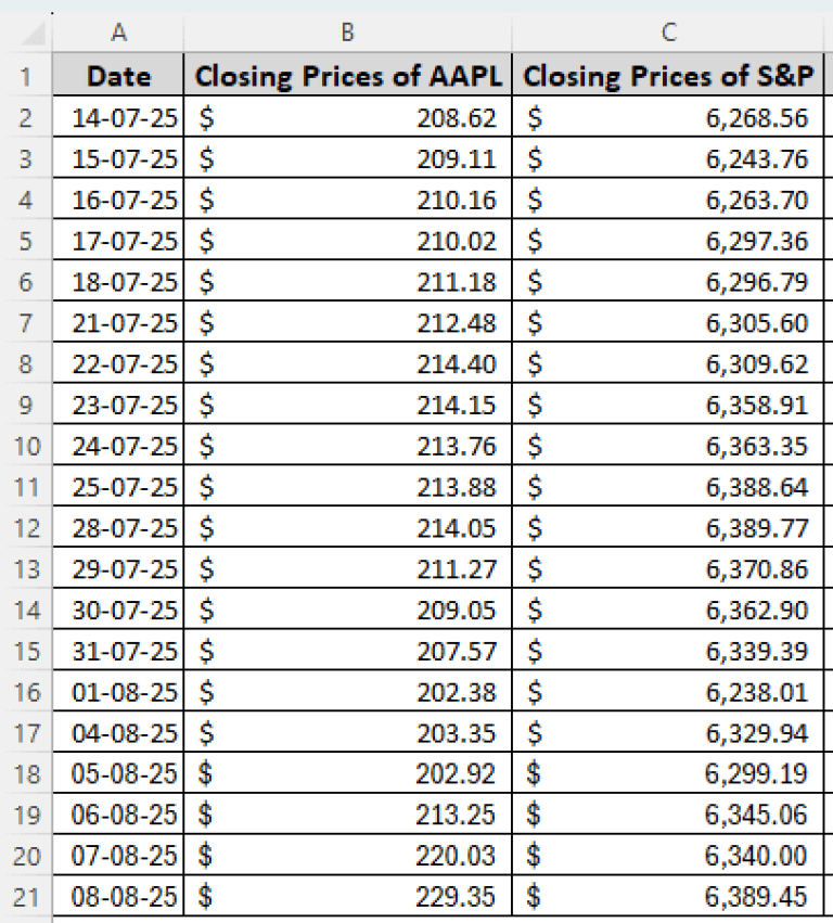 How to Calculate Beta in Excel (4 Different Methods) - Excel Insider