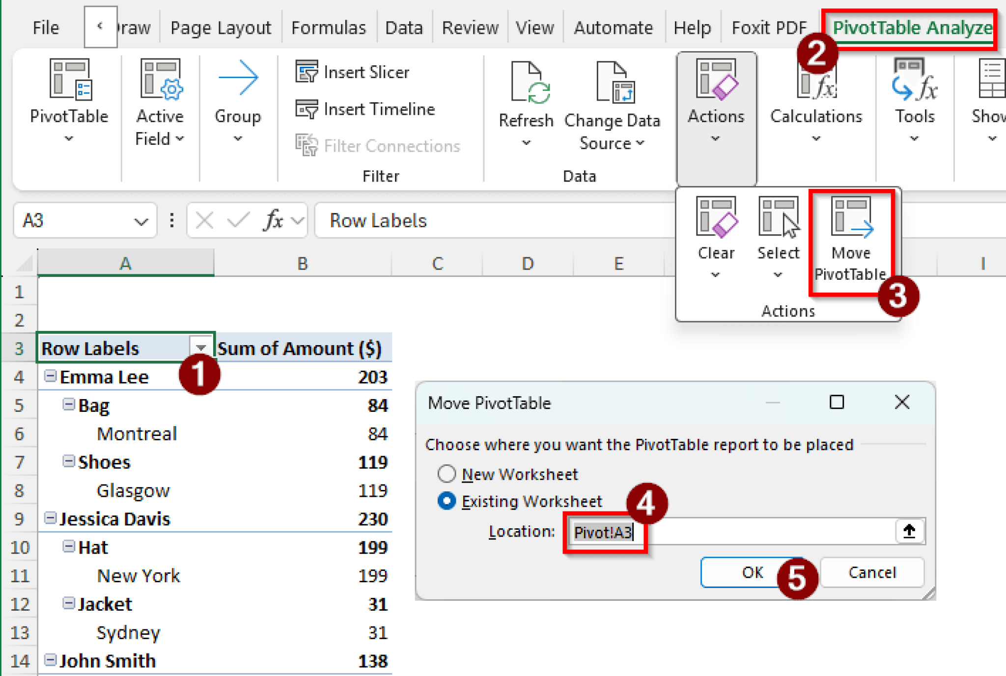 How to Move a Pivot Table in Excel (3 Simple Ways) - Excel Insider
