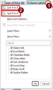 How to Sort Columns in a Pivot Table (5 Simple Methods) - Excel Insider