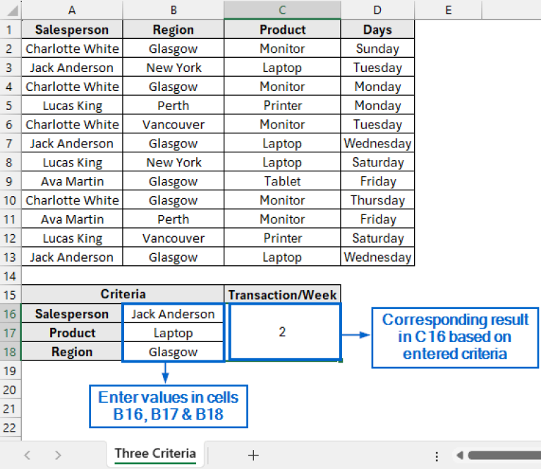 Excel INDEX-MATCH Formula with COUNTIF for Multiple Criteria - Excel ...