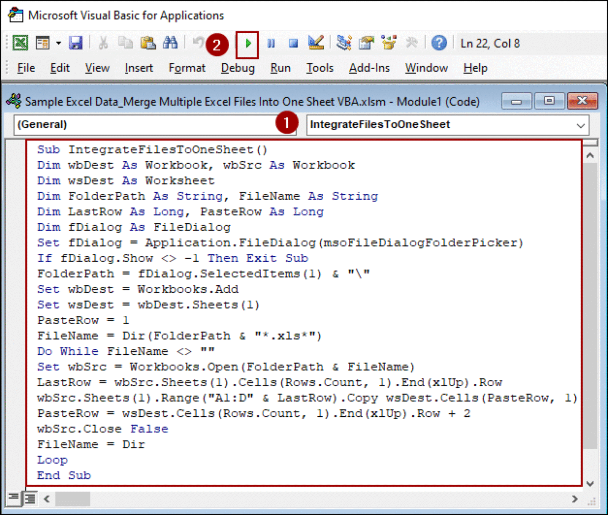 Excel VBA to Merge Multiple Excel Files into One Sheet - Excel Insider