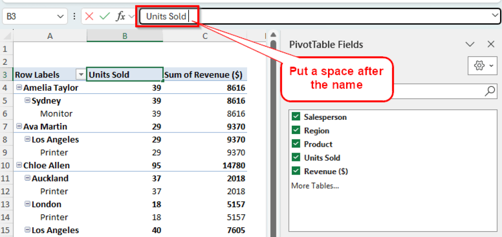 How to Fix Pivot Table Fields Name Already Exists Error - Excel Insider
