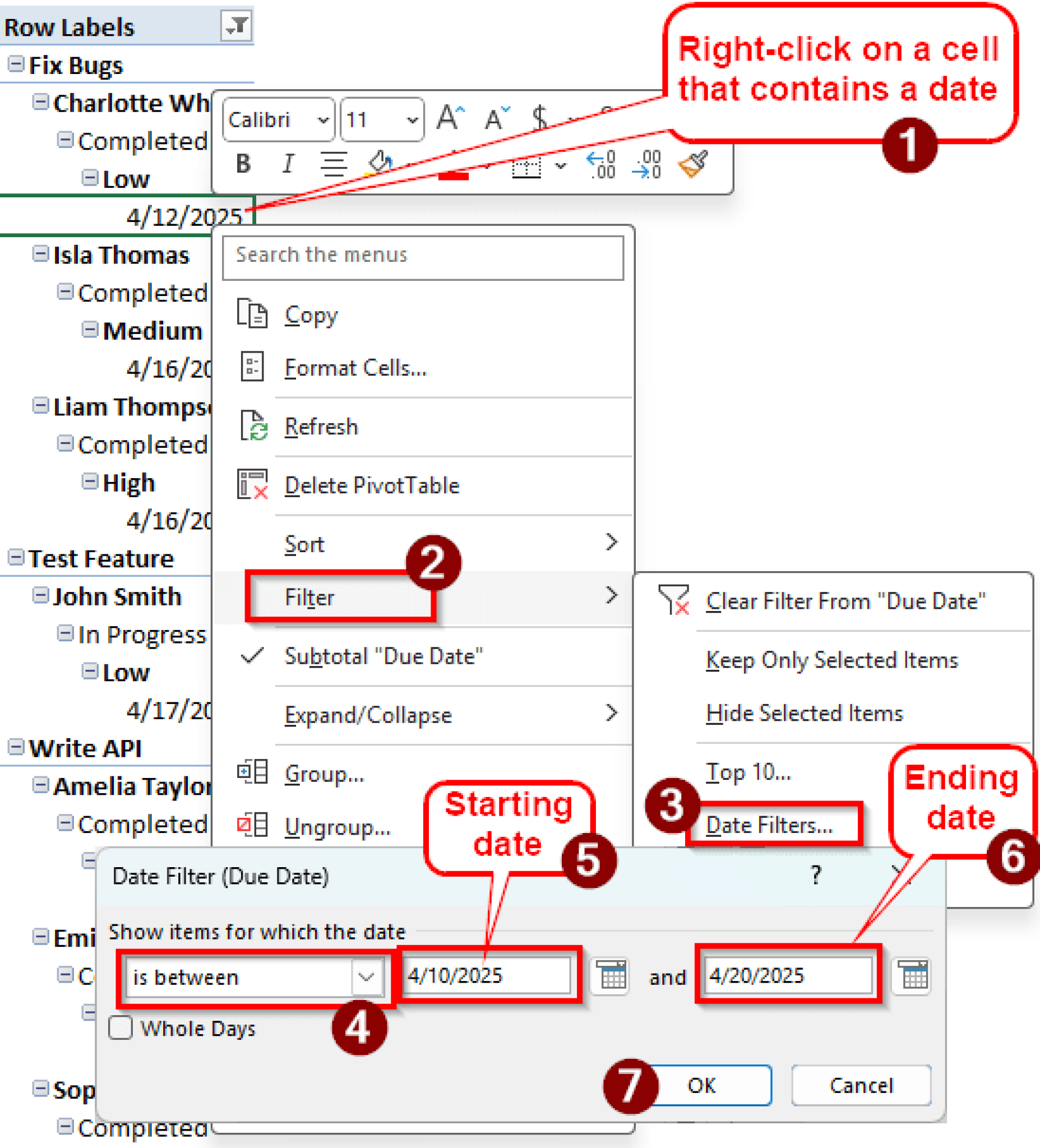 How to Filter Date Range in an Excel Pivot Table (4 Methods) - Excel ...