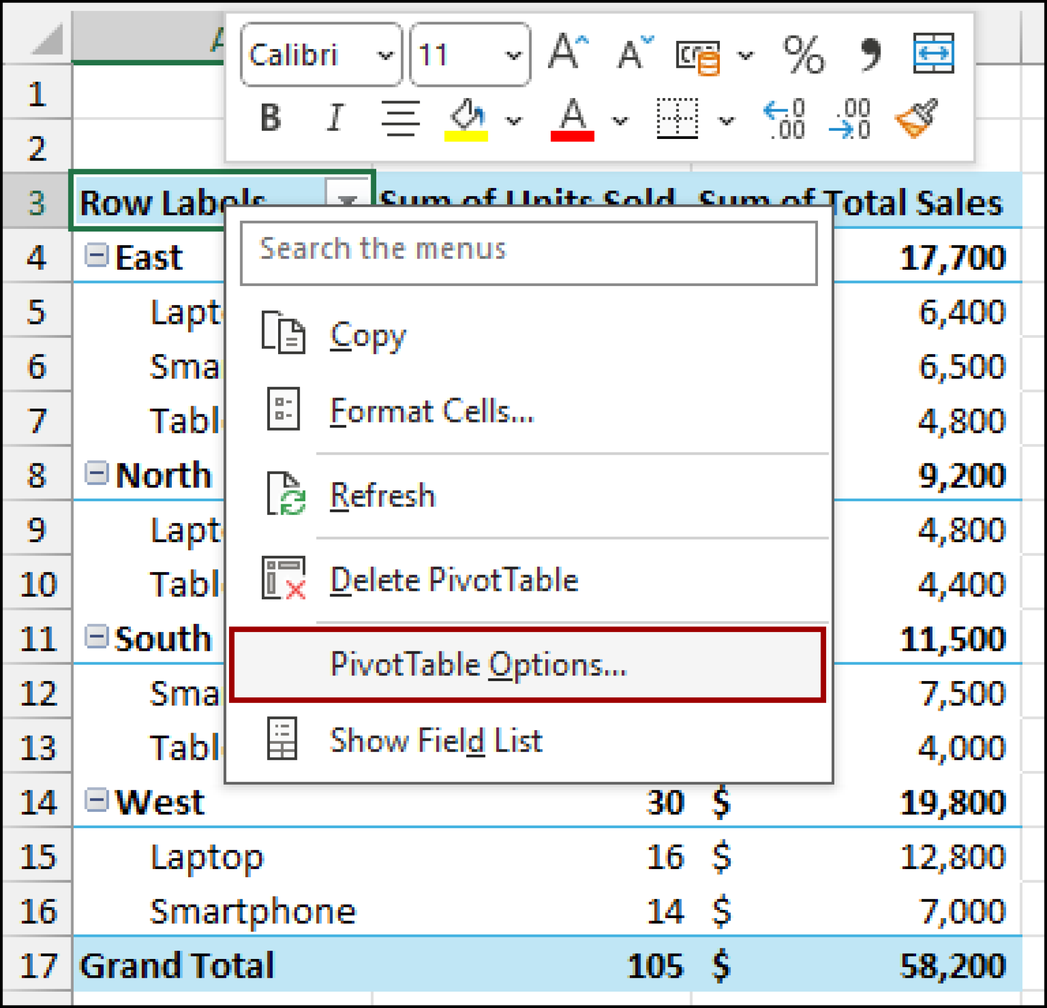 How to Show Multiple Rows Without Nesting in Excel Pivot Table - Excel ...