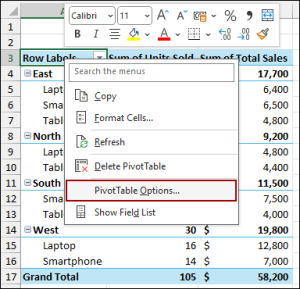 How to Show Multiple Rows Without Nesting in Excel Pivot Table - Excel ...