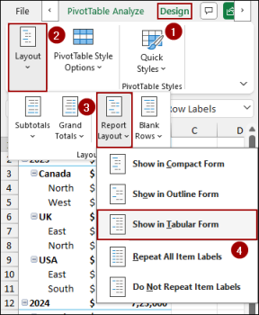 How to Repeat Row Labels in Excel Pivot Table (3 Methods) - Excel Insider