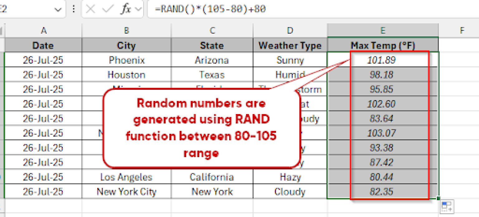 How to Generate Random Numbers Between a Range in Excel - Excel Insider