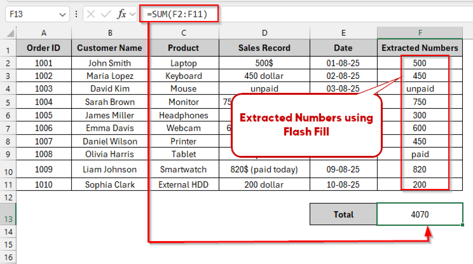 How to Sum If a Cell Contains Numbers in Excel - Excel Insider