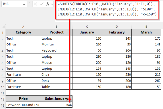 How to Combine SUMIF with INDEX-MATCH Formula in Excel - Excel Insider