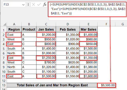 How to Sum Ranges of Multiple Columns with SUMIFS in Excel - Excel Insider