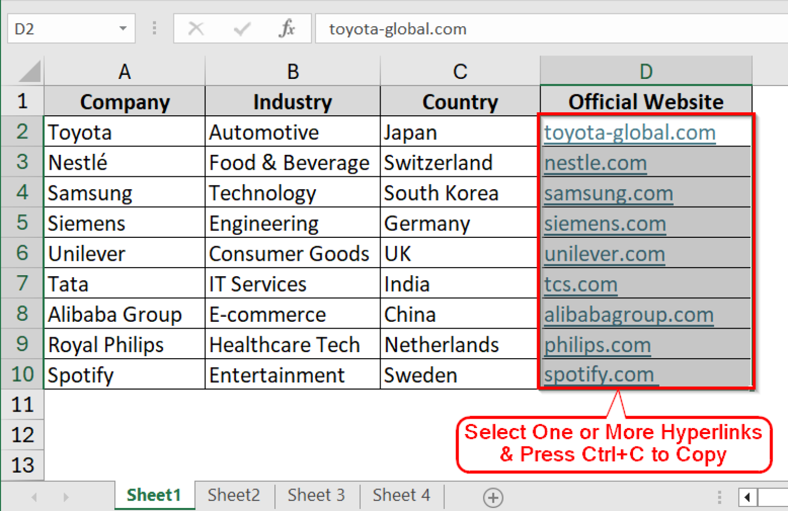 How to Copy Hyperlinks in Excel (3 Easy Ways) - Excel Insider