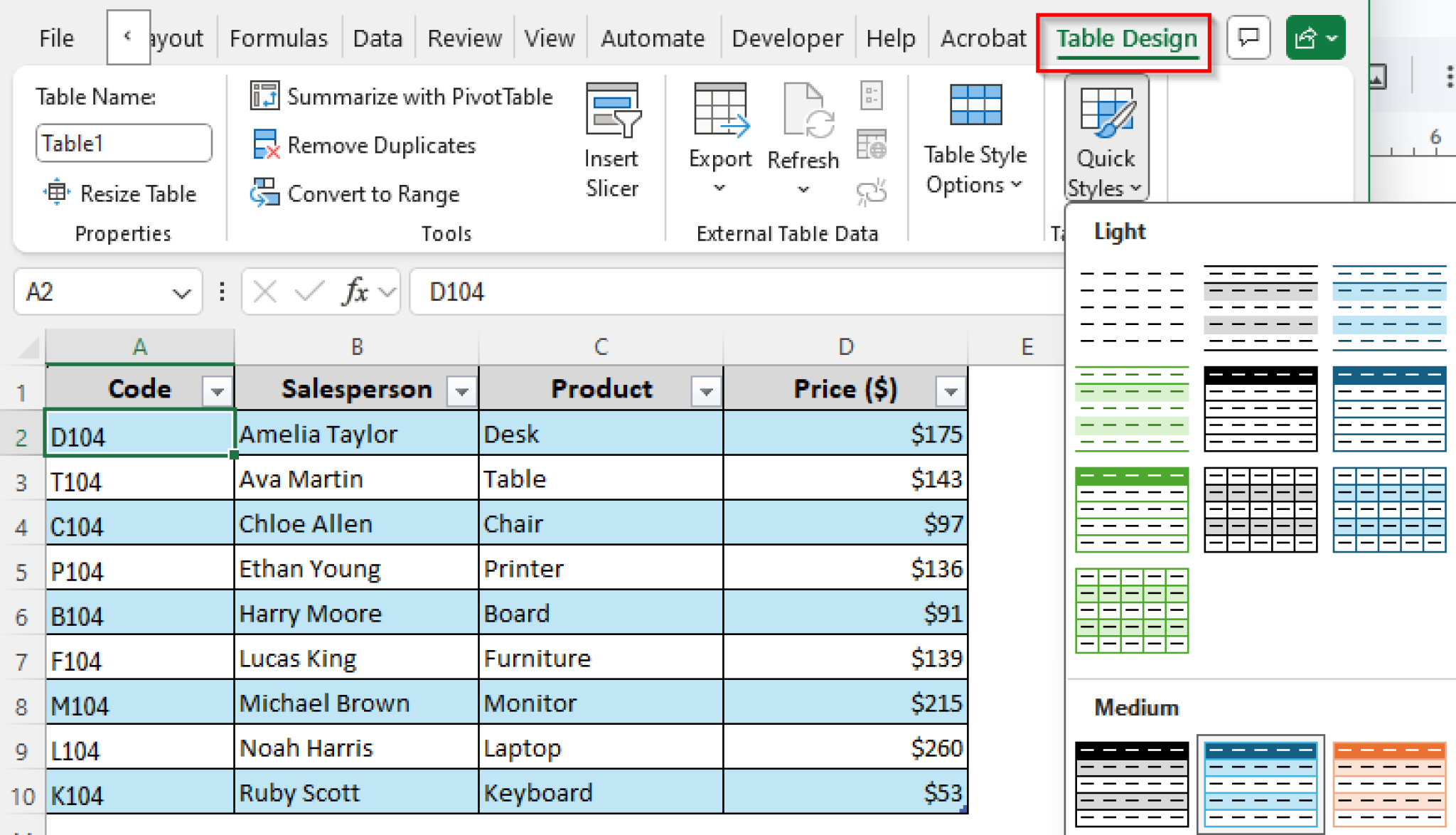How to Create a Table in Excel from Existing Data - Excel Insider