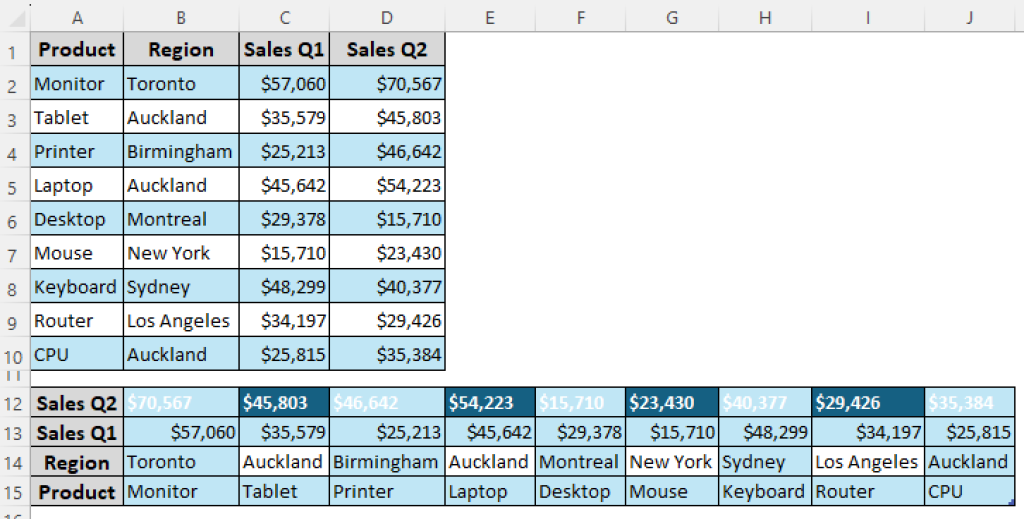 How to Rotate a Table in Excel (5 Different Examples) - Excel Insider