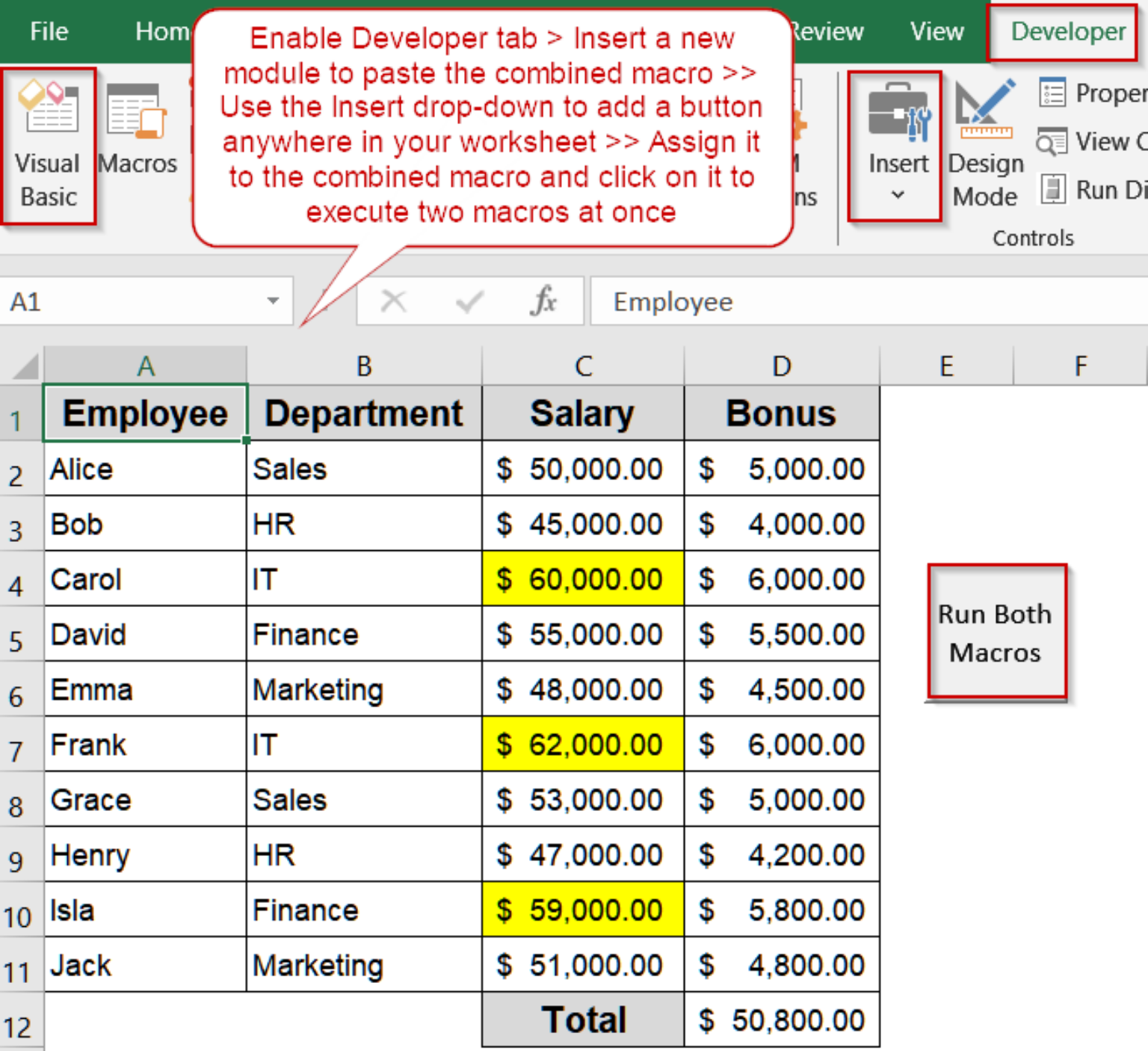 How to Assign Two Macros to One Button in Excel - Excel Insider