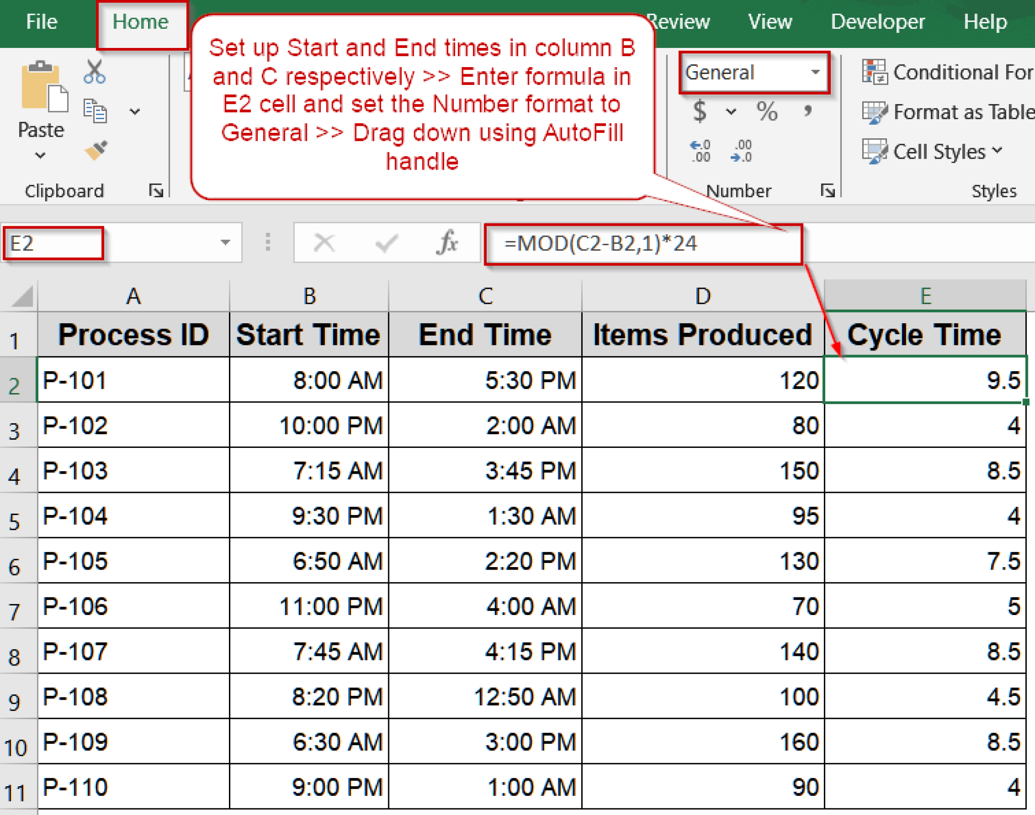 How to Calculate Cycle Time in Excel (8 Different Examples) - Excel Insider