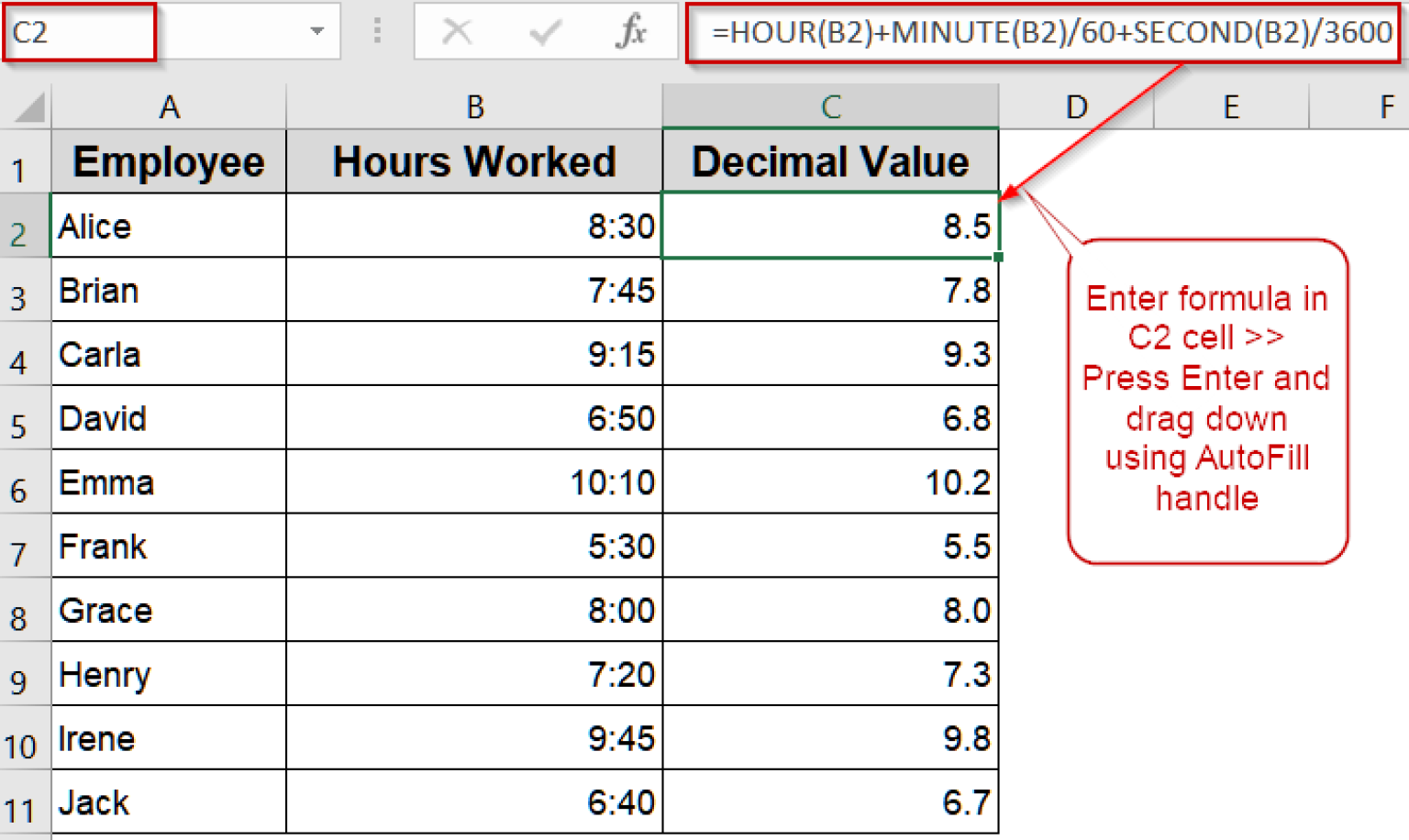 How to Convert Hours to Decimal in Excel (3 Quick Ways) - Excel Insider
