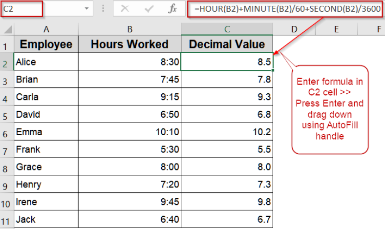 How to Convert Hours to Decimal in Excel (3 Quick Ways) - Excel Insider