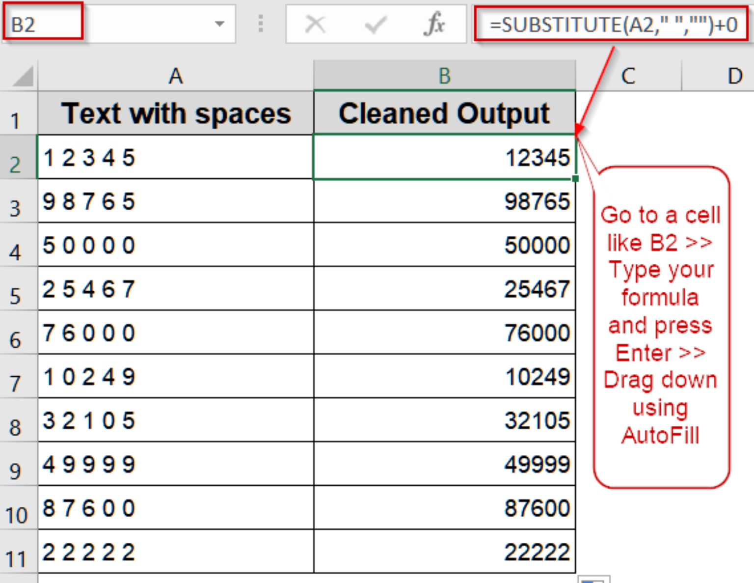 How to Convert Text with Spaces to Number in Excel - Excel Insider