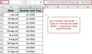 How to Convert a Date to Quarter and Year in Excel - Excel Insider