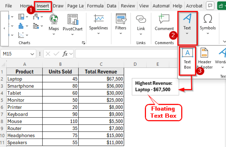 How to Create a Floating Text Box in Excel (6 Easy Methods) - Excel Insider