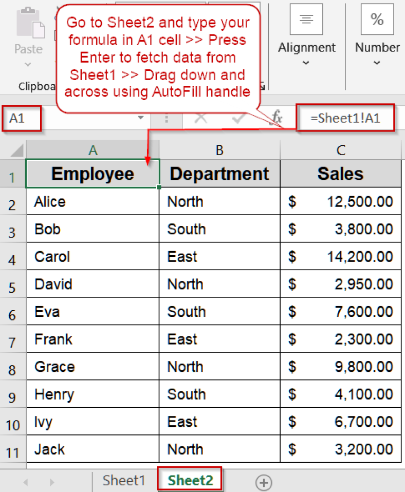 How to Mirror a Table on Another Sheet in Excel - Excel Insider