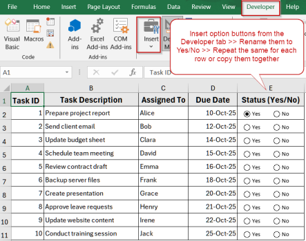 How to Add a Yes or No Checkbox in Excel (3 Examples) - Excel Insider