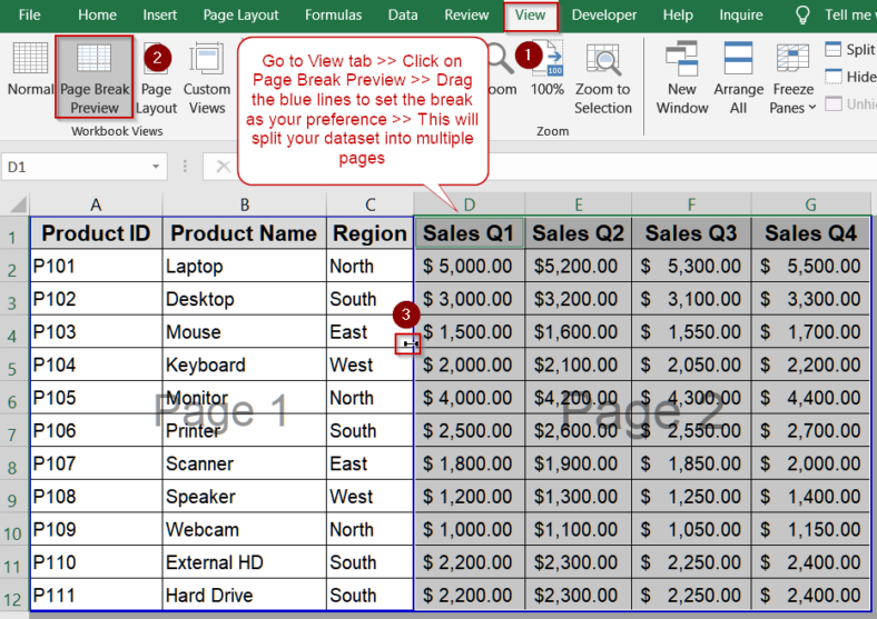 How to Set Print Area in Excel for Multiple Pages - Excel Insider