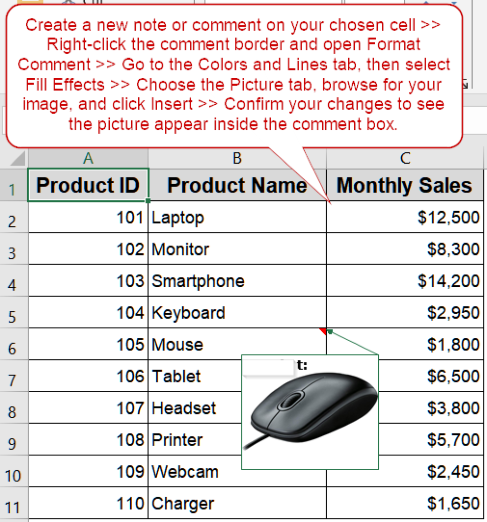 How to Insert Picture in an Excel Comment (with Simple Steps) - Excel ...