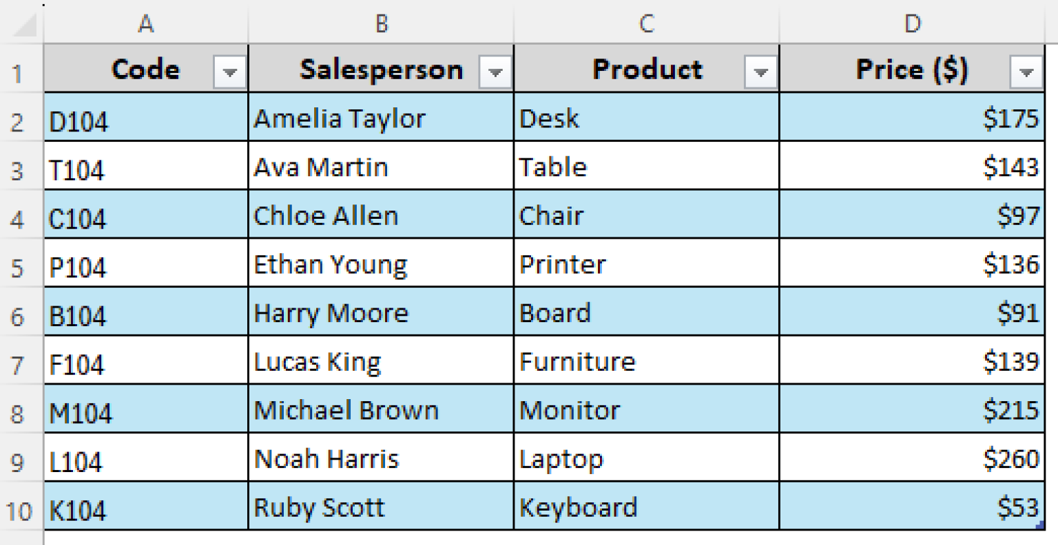 How to Create a Table in Excel from Existing Data - Excel Insider