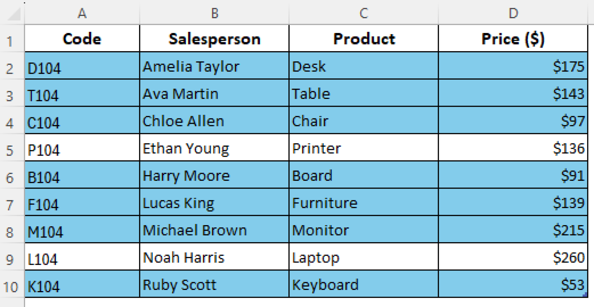 How to Change Table Colors in Excel (5 Easy Ways) - Excel Insider
