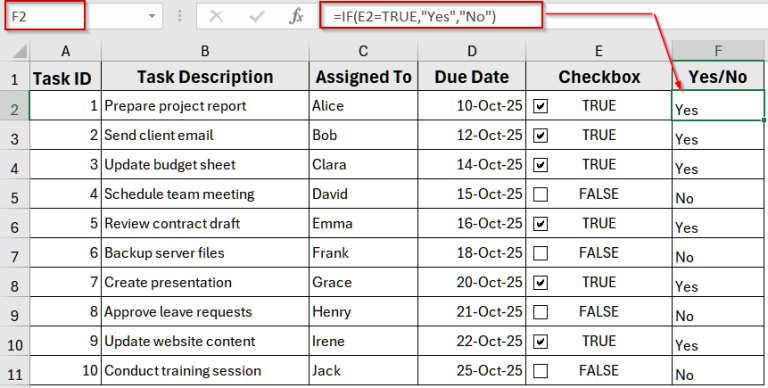 How to Add a Yes or No Checkbox in Excel (3 Examples) - Excel Insider