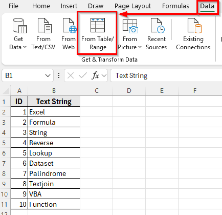 How to Reverse a Text String in Excel (4 Suitable Ways) - Excel Insider