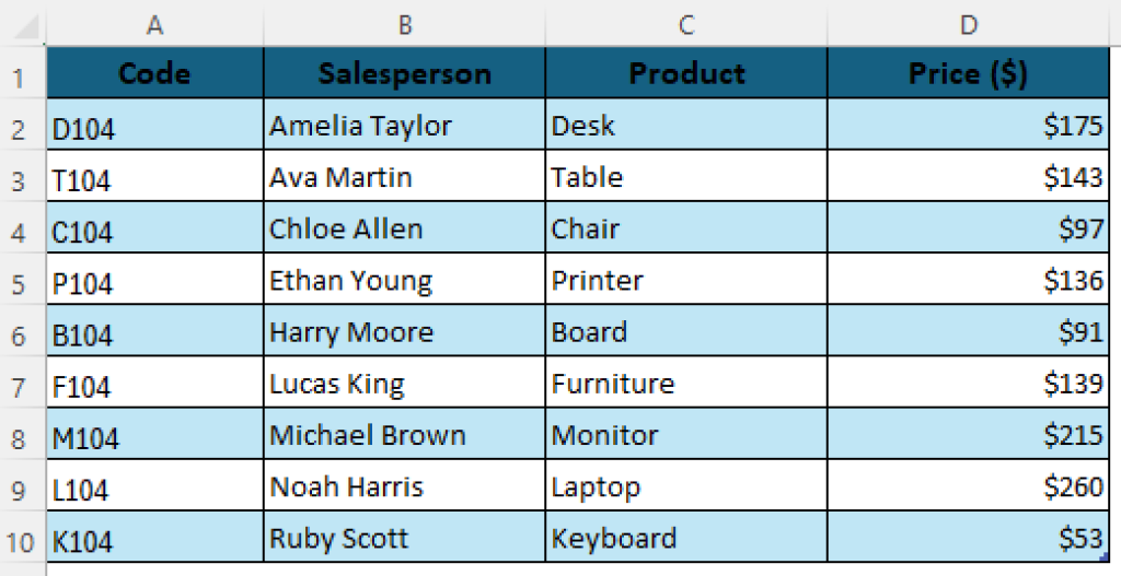 How to Change Table Colors in Excel (5 Easy Ways) - Excel Insider