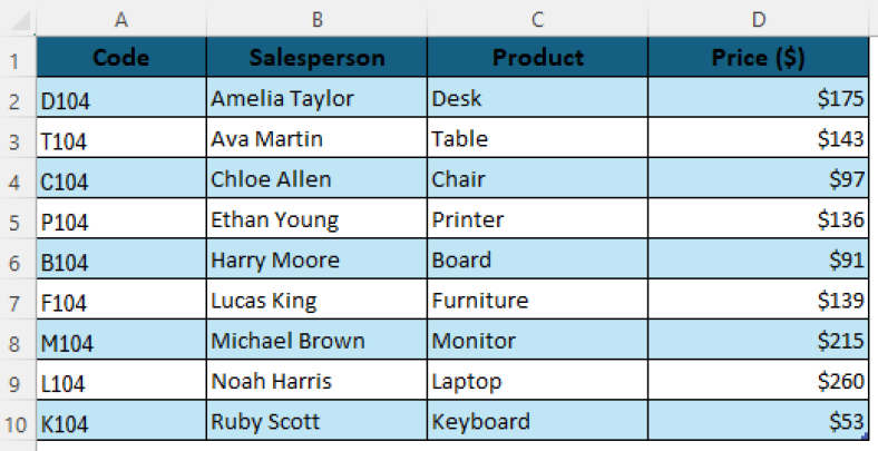 How to Change Table Colors in Excel (5 Easy Ways) - Excel Insider